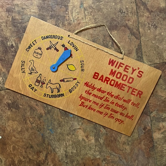 Vintage | Accents | Goofy Vintage Wooden Mood Barometer Sign | Poshmark
